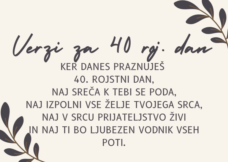 Najleši verzi za 40. rojstni dan - odljudi.si