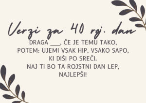 Najleši verzi za 40. rojstni dan - odljudi.si