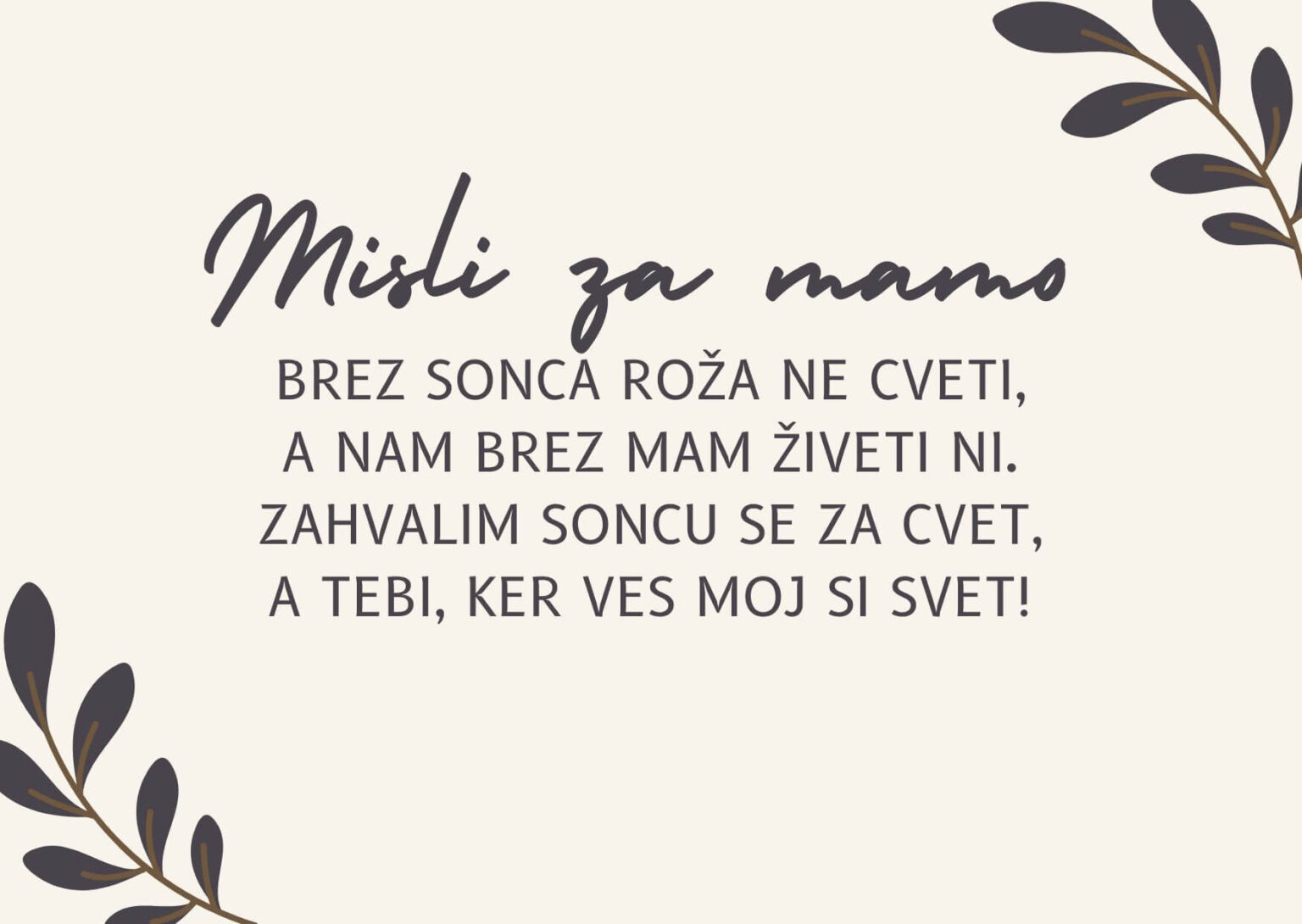 Najlepše misli za mamo - odljudi.si
